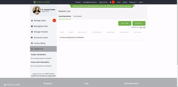 Meet Now from a Client File: – therapysites practice management ...