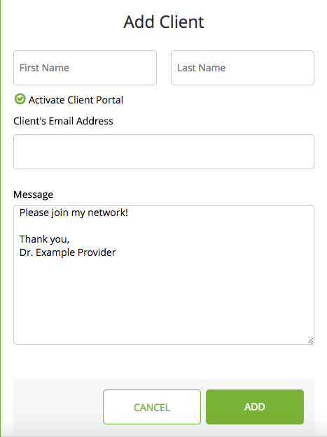 Adding a Client – therapysites practice management solutions support